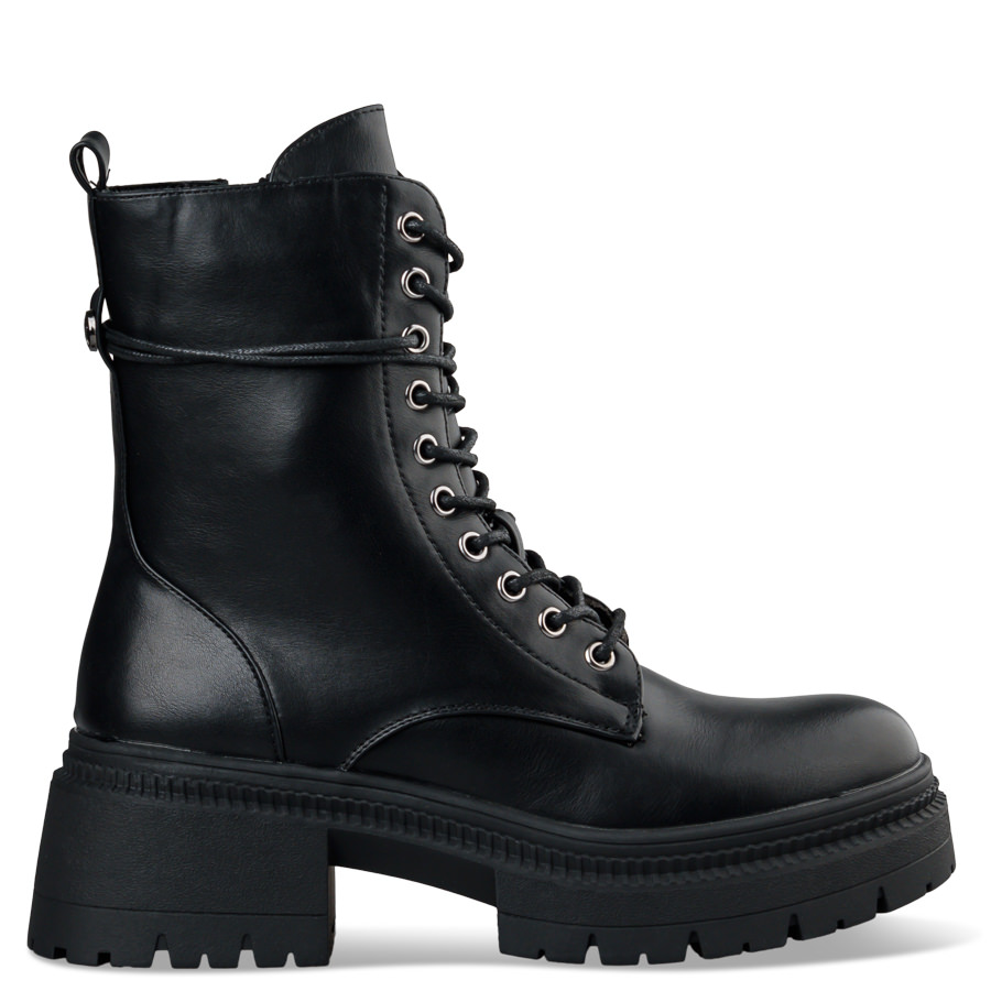 COMBAT BOOTS - Συνθετικό Δέρμα - ΜΑΥΡΟ - Αρβυλάκια | EnvieShoes