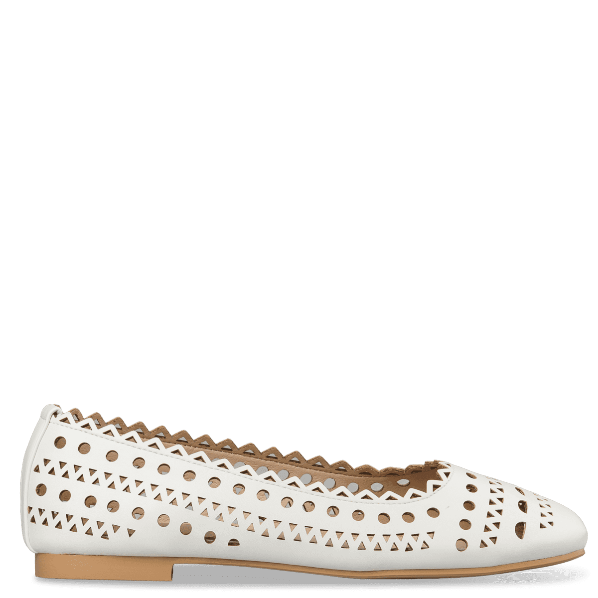CUT-OUT DETAILED BALLET FLATS - Συνθετικό Δέρμα - ΛΕΥΚΟ - Μπαλαρίνες ...